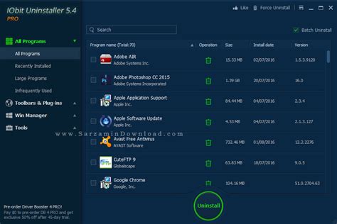 نرم افزار حذف برنامه ها از ویندوز Iobit Uninstaller Pro 5 4 0 11