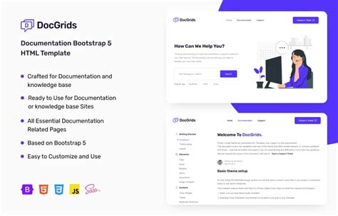 Docgrids Html Documentation Template Graygrids