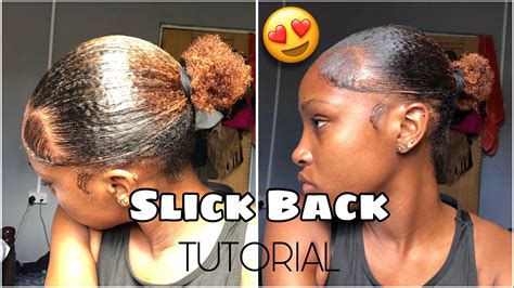 How To No Part Slick Back Tutorial On Short Natural Hair Chit Chat💕