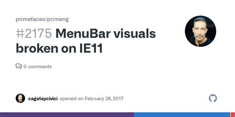 Menubar Visuals Broken On Ie11 · Issue 2175 · Primefacesprimeng · Github