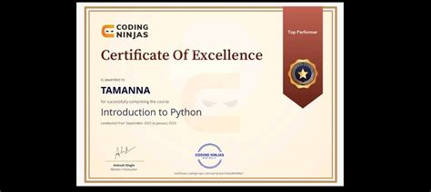 Tamanna Tamanna On Linkedin With My Coding Ninjas Python Certificate