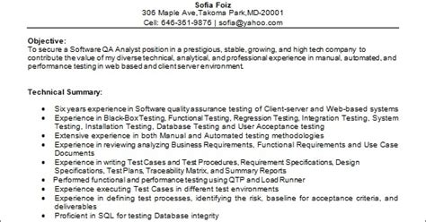 QA Analyst Resume Examples In Word Format Free Download