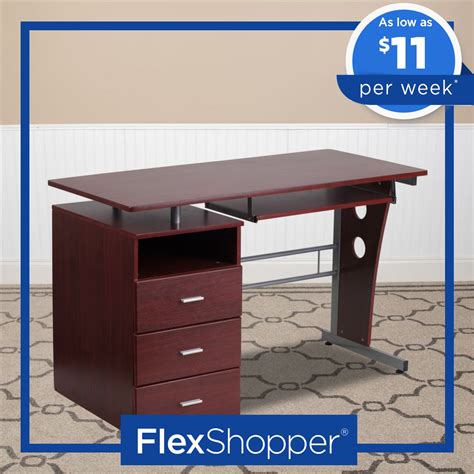 Pedestal 3 Drawer Computer Desk With Keyboard Tray White Artofit