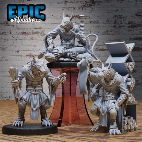 3d Printable Arcanaloth Set Evil War Dog Jackal Hybrid Warrior