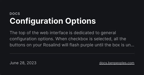 Configuration Options