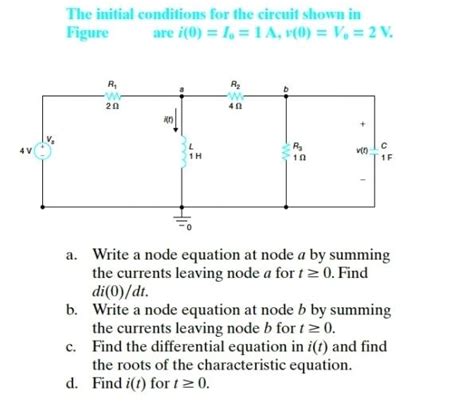 Solved The Initial Conditions For The Circuit Shown