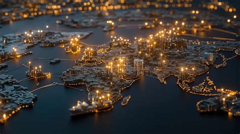 A Dynamic Representation Of Global Logistics Featuring Connections Across A World Map With