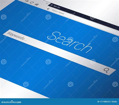 Close Up Of Web Browser With Search Engine Bar And Address Bar Stock Illustration Illustration