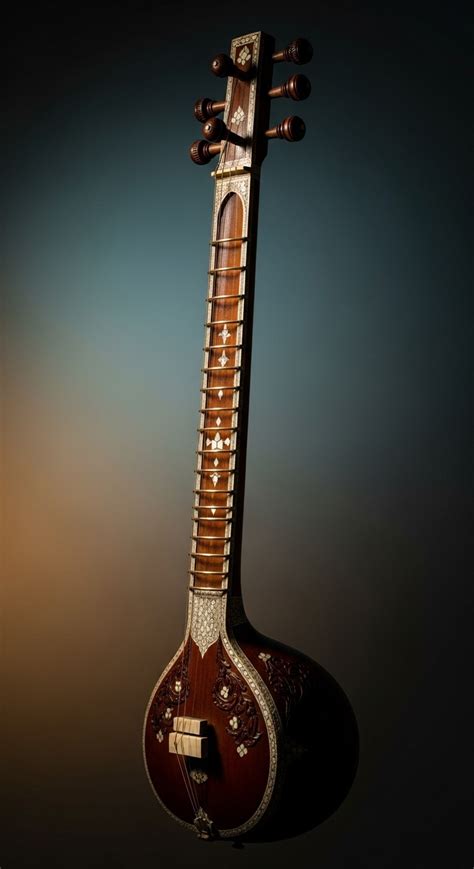 Free Antique Sitar Portrait Image Sitar Antique Instrument