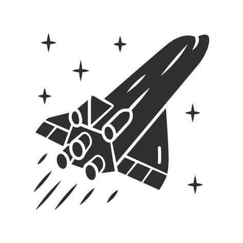 Spaceship Glyph Icon Flying Spacecraft Aerospace Vehicle Missile Aircraft Human Spaceflight