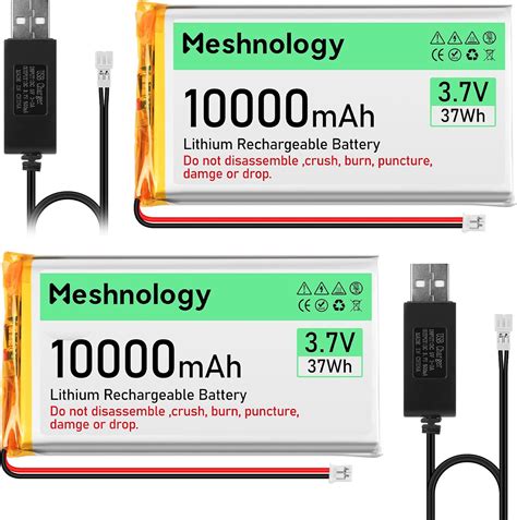 37v 10000mah Lipo Battery With Usb Charger For Arduino And Drone Meshnology