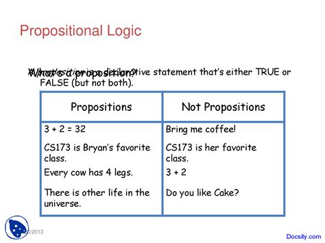 Propositional Logic Discrete Mathematics Lecture Slides Slides