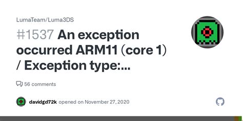 An Exception Occurred Arm11 Core 1 Exception Type Undefined