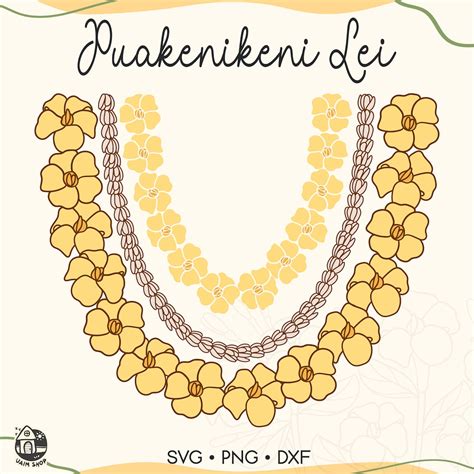 Puakenikeni Lei Pikake Floral Lei Curve Flower Svg Cut File