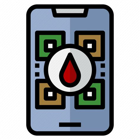 Qr Code Blood Donation Scan Smartphone Mobile App Icon Download On Iconfinder