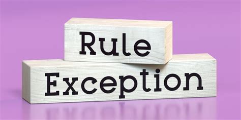 Premium Photo Rule Exception Words On Wooden Blocks 3d Illustration