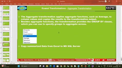 15 Aggregate Transformation In Ssis Telugu Youtube
