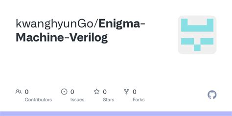 Github Kwanghyungoenigma Machine Verilog