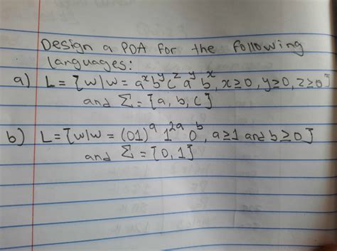 Solved Design a PDA for the following languages 0 220 دور Chegg com