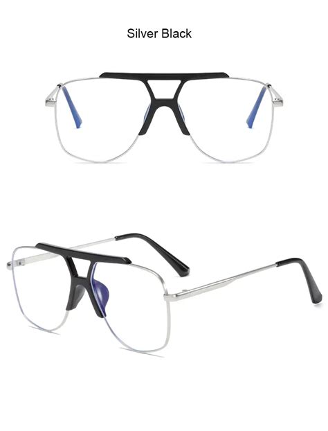 Pilot Eyeglass Anti Blue Double Bridge Light Computer Reading Glasses Gadstyle Bd