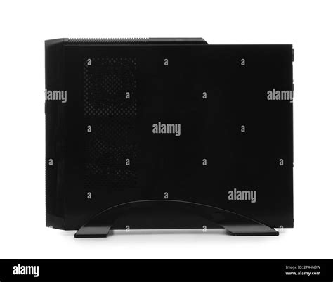 Modern Black Computer System Unit Isolated On White Stock Photo Alamy