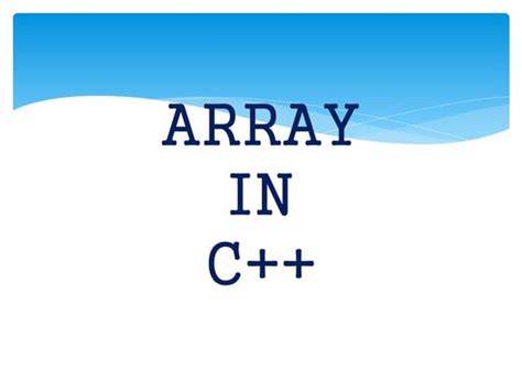 Presentation On Array Pptx