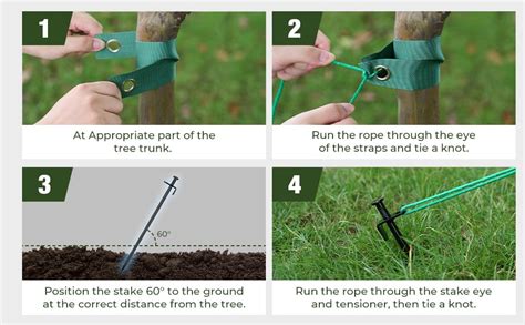 Kingsyard Heavy Duty Tree Stake Kit 3 Pcs 12 Inch Steel Tree Stakes