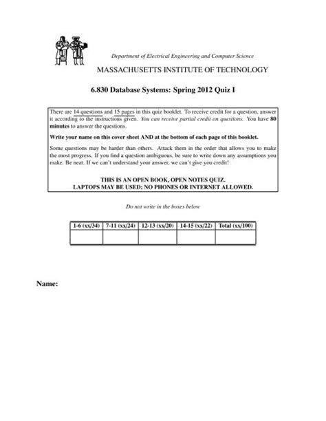 Exam Pdf Mit Database Group