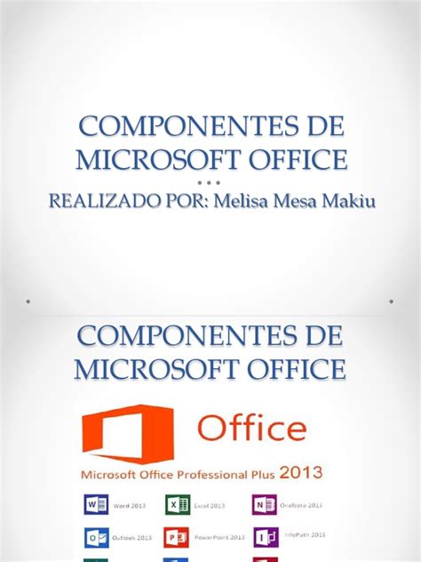 Componentes De Microsoft Office Melisa Pdf Microsoft Office Microsoft Windows