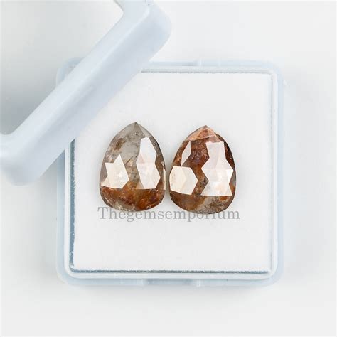 Faceted Brown Diamond Pear Stone Pear Cut Stone Diamond Cut Stone