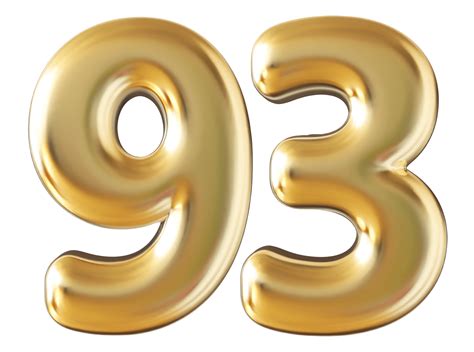 Gold 3d Number 93 36304547 Png