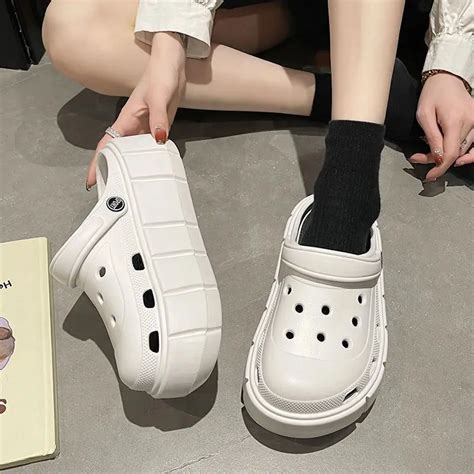 여름 여성용 플랫폼 나막신 정원 신발 야외 비치 샌들 웨지 슬리퍼 실내 욕실 슬라이드 6cm Aliexpress