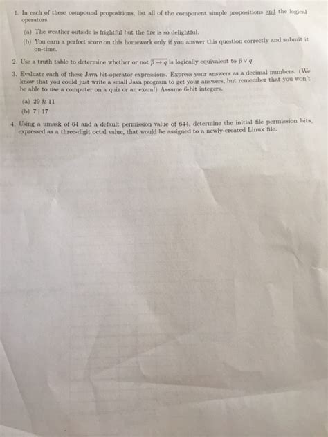Solved In Each Of These Compound Propositions List All Of
