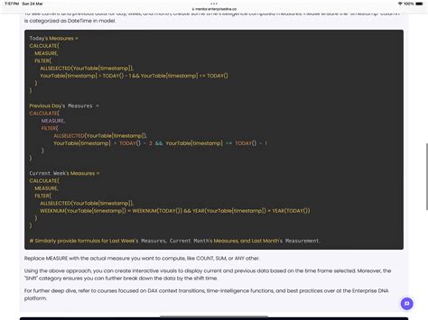 Dax Previous Shift Previous Week Dynamic Switch Dax Enterprise Dna Forum