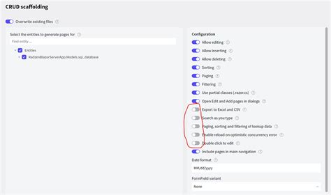 Crud Scaffolding Configuration Settings Defaultremember Radzen
