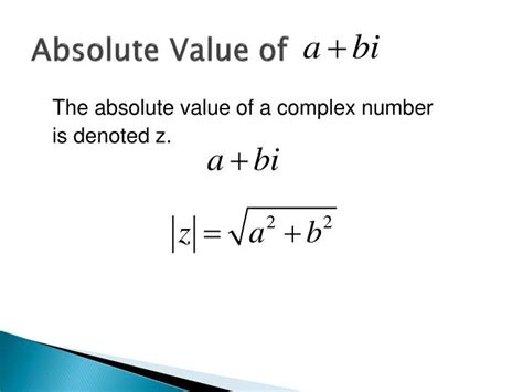PPT Complex Numbers Multiplying Dividing Graphing And Absolute Value PowerPoint
