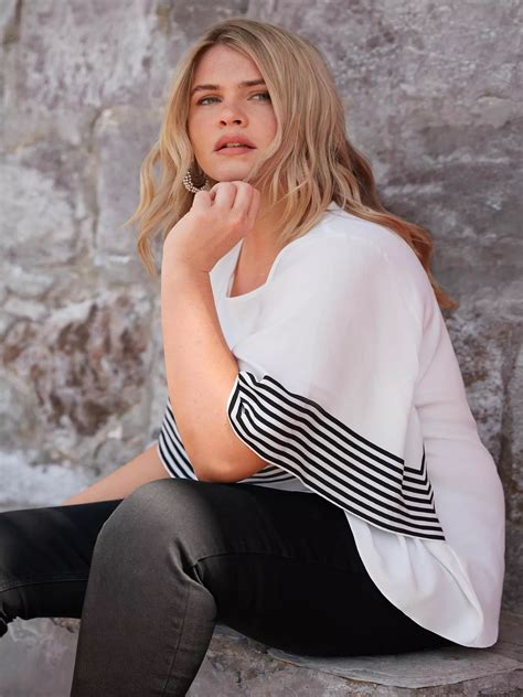 Live Unlimited Curve Stripe Flutter Sleeve Top White