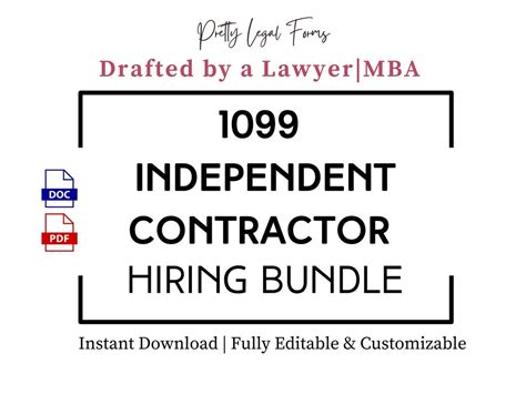 Independent Contractor Agreement 1099 Contract Template 1099 New Hire