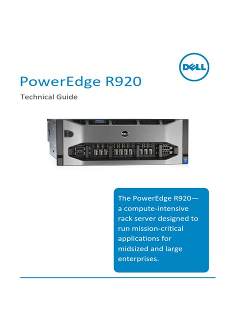 Dell Poweredge R920technical Guide 2018jun Pdf Solid State Drive Computer Data Storage