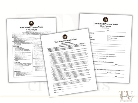 Editable Cheer Program Templates Canva Editable Athlete And Coach Paperwork Cheerleading