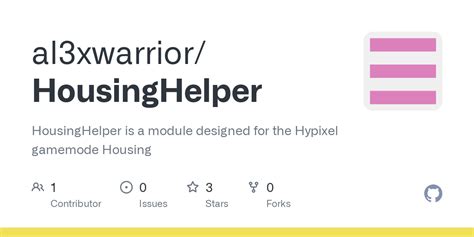 Github Al3xwarriorhousinghelper Housinghelper Is A Module Designed