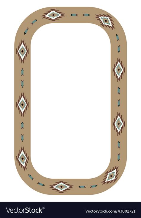 Ethnic Frame Rectangular Border Royalty Free Vector Image