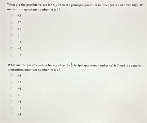 Solved What Are The Possible Values For Ml When The Chegg