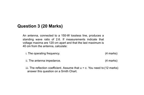 Solved Question 3 20 ﻿marksan Antenna Connected To A