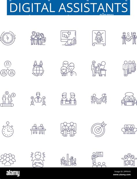 Digital Assistants Line Icons Signs Set Design Collection Of Virtual Assistants Digital Siri