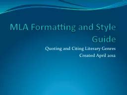 PPT MLA Formatting And Style Guide PowerPoint Presentation