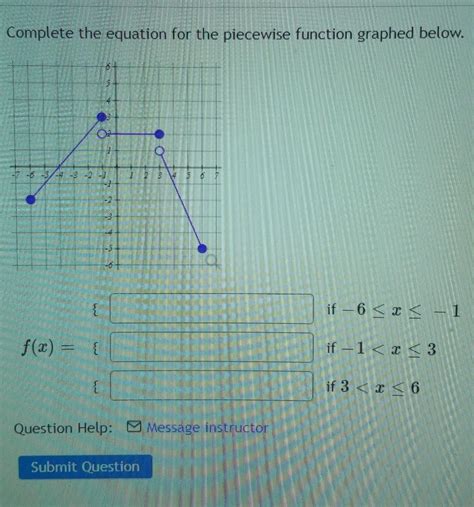 Solved Complete The Equation For The Piecewise Function