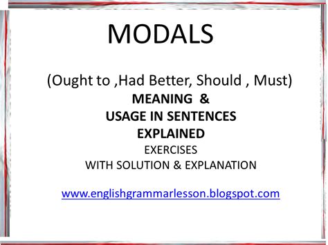 English Learning Made Easy And Simple Modals 2 Meaning And Words