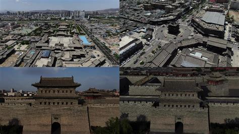 大同古城航拍视频素材下载