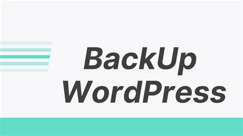 how to create a backup for a wordpress website